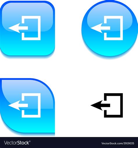Exit Glossy Button Royalty Free Vector Image Vectorstock