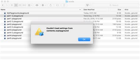 Icloud Xcode Problem Couldnt Load Settings From Contents Xcplayground Ask Different