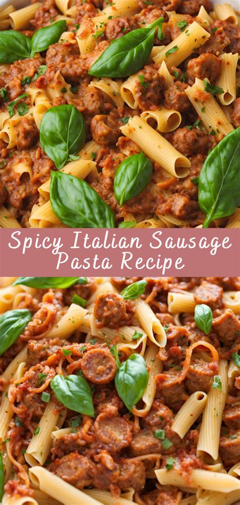 Spicy Italian Sausage Pasta Recipe Cheff Recipes