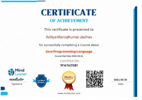 Java Certificate Aditya Pdf