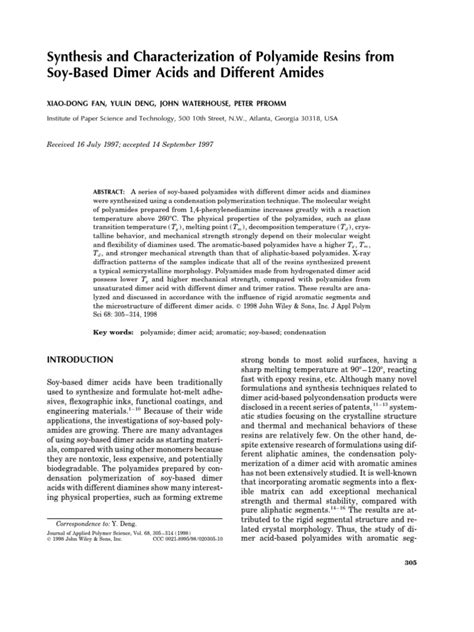 j of applied polymer sci 1998 fan synthesis and characterization