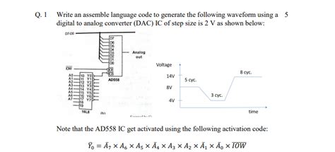 Solved Q1 Write An Assemble Language Code To Generate The