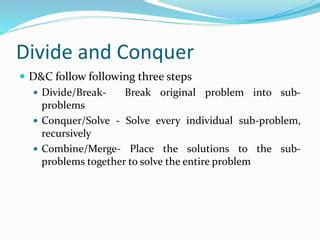 Divide And Conquer Algorithm PPT