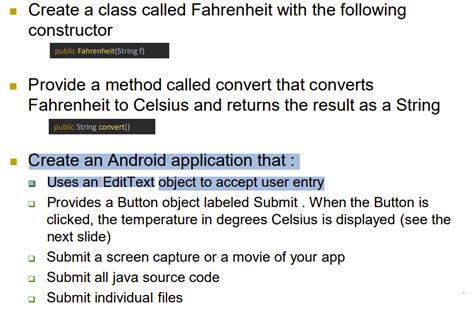 Solved Create A Class Called Fahrenheit With The Following