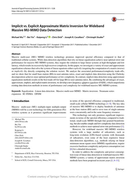 Implicit Vs Explicit Approximate Matrix Inversion For Wideband Massive Mu Mimo Data Detection