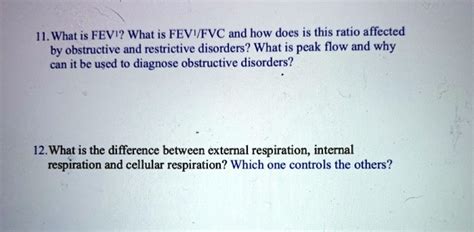 What Is Fev What Is Fev Fvc And How Is This Ratio Affected By Obstructive And Restrictive