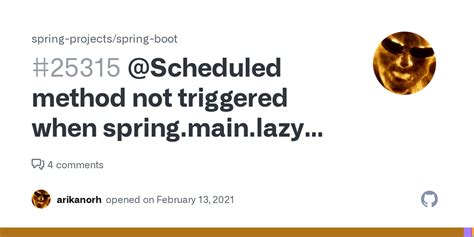 Scheduled Method Not Triggered When Springmainlazy Initializationtrue · Issue 25315