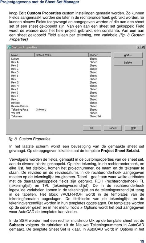 Projectgegevens Met De Sheet Set Manager PDF Gratis Download