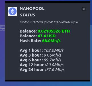 GitHub Mosvlad Nanopool Monitoring Applet Applet For Monitoring Nanopool Account