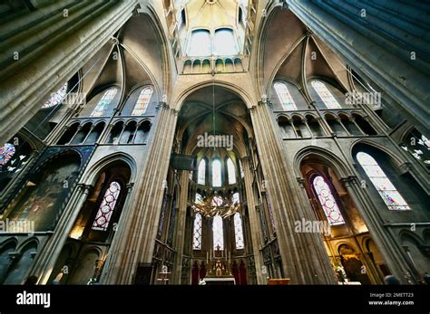 Mighty Interior Of The Gothic Church Notre Dame De Dijon Dijon Built