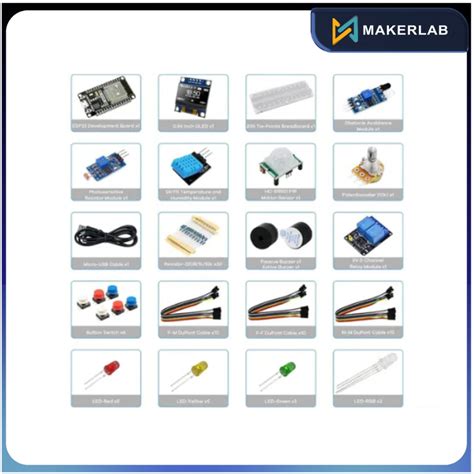 Makerlab ESP Basic Starter Kit WiFi IOT Development Learning Kit With PDF Projects And Code