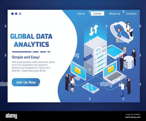 Global Data Analytics Professionals Home Page Glow Isometric Website