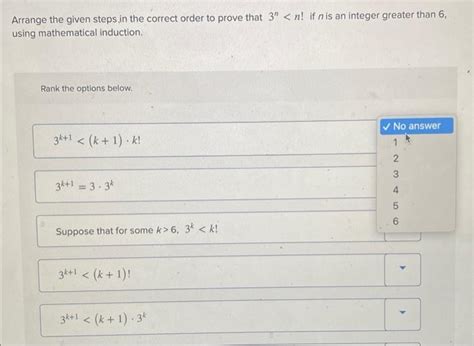 Solved Arrange The Given Steps In The Correct Order To Prove Chegg