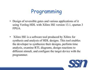Implementation Of Quantum Gates Using Verilog PPT Physics Science