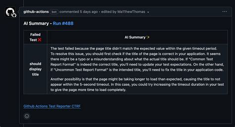 Ai Test Reporter For Github Actions — Summarize Test Results By