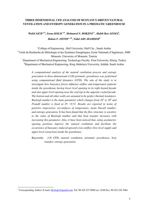 Pdf Three Dimensional Cfd Analysis Of Buoyancy Driven Natural