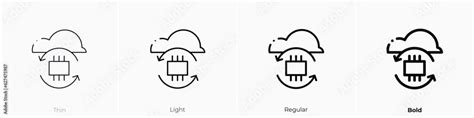 Firmware Icon Thin Light Regular And Bold Style Design Isolated On White Background Stock