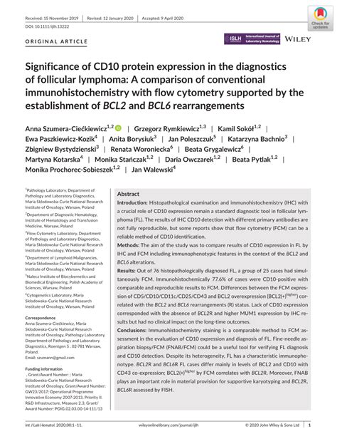Pdf Significance Of Cd10 Protein Expression In The Diagnostics Of
