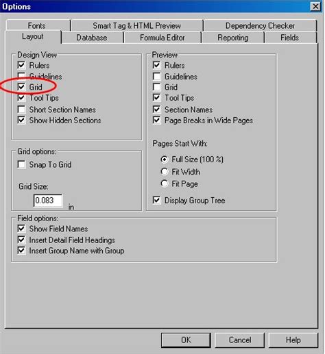 Crystal Reports Changing Grid Size InfoSol
