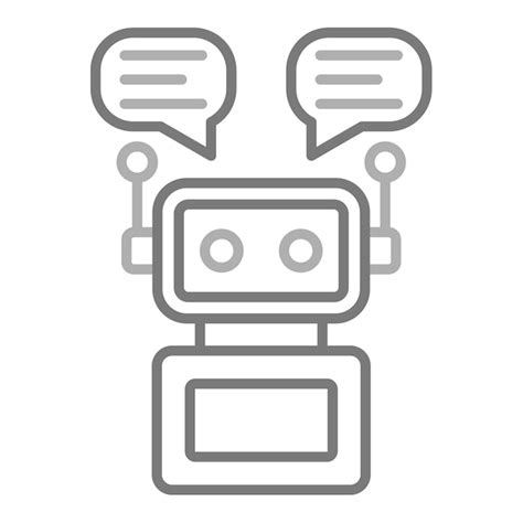 Premium Vector A Robot With A White Face And Two Speech Bubbles