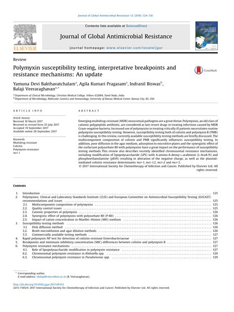 Pdf Polymyxin Susceptibility Testing Interpretative Breakpoints And