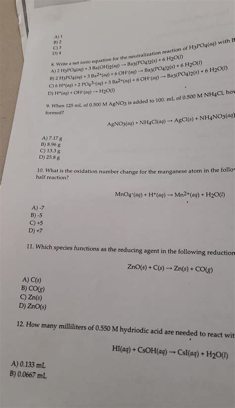 Write A Net Ionic Equation For The Neutralization Chegg