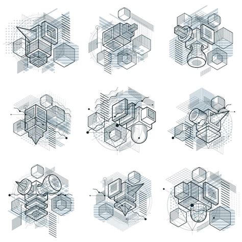 Premium Vector Isometric Abstractions With Lines And Different Elements Vector Abstract