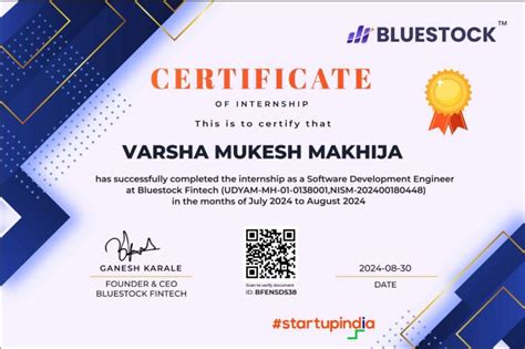 finished my bluestock fintech internship varsha makhija posted on the