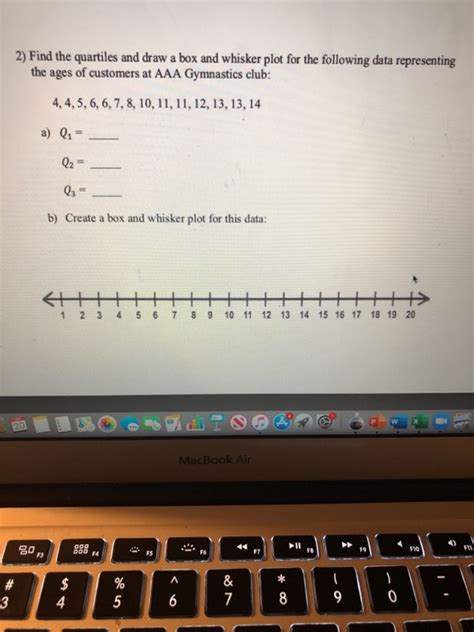 Solved 2 Find The Quartiles And Draw A Box And Whisker Plot