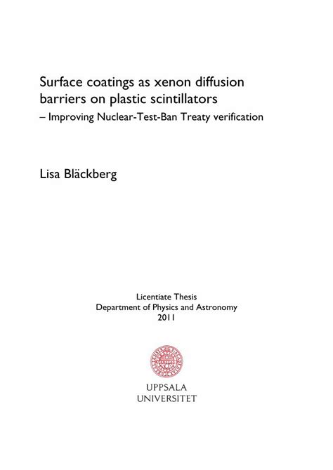 Pdf Surface Coatings As Xenon Diffusion Barriers On Plastic Uudiva Smashget
