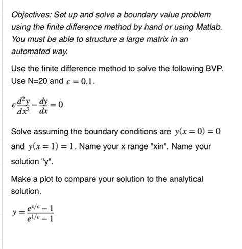 Solved Objectives Set Up And Solve A Boundary Value Problem