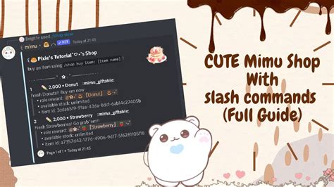 ˚ ༘♡ ⋆｡cute Mimu Shop ♡ Slash Command Youtube