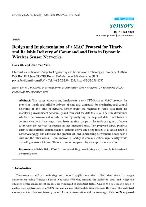 Pdf Design And Implementation Of A Mac Protocol For Timely And