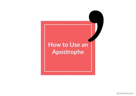 How To Use An Apostrophe Gramma English ESL Powerpoints