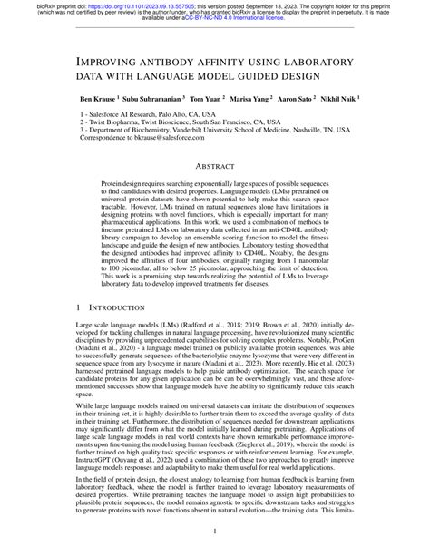 Pdf Improving Antibody Affinity Using Laboratory Data With Language
