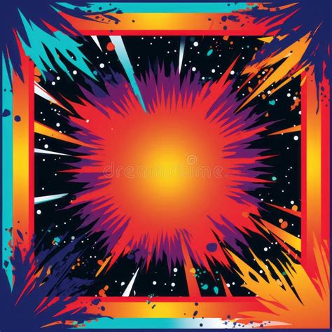 An Illustration Of An Explosion In A Colorful Frame Stock Illustration Illustration Of Bright