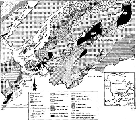 Simplified Geological Map Of Southern New Brunswick Showing Generalized