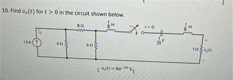 solved 10 find v0 t for t 0 in the circuit shown below