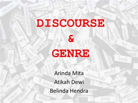 Discourse And Genre Pptx
