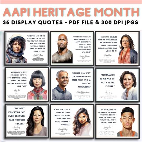 Aapi Heritage Month Posters 36 Aapi History Quotes Printable Etsy
