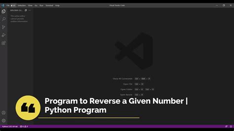 Program To Print Reverse A Given Number Python Tutorial Yes I Can Do Youtube