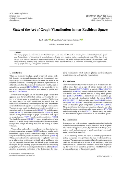 State Of The Art Of Graph Visualization In Non‐euclidean Spaces
