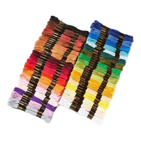 Cotton Embroidery Threads Pack Assorted 144pk Textiles Tts