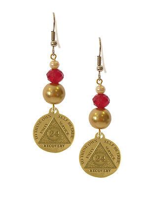 Aa Alcoholics Anonymous Jewelry Beaded Earrings 1131 Medium Size