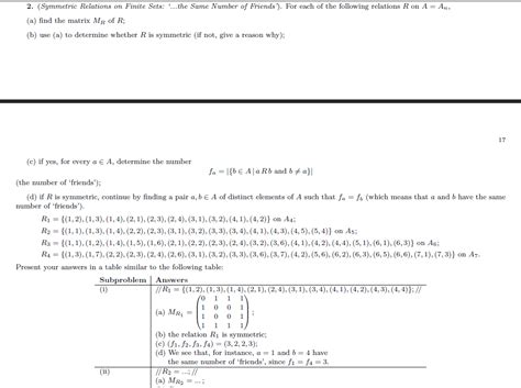 Solved 2 Symmetric Relations On Finite Sets The Same