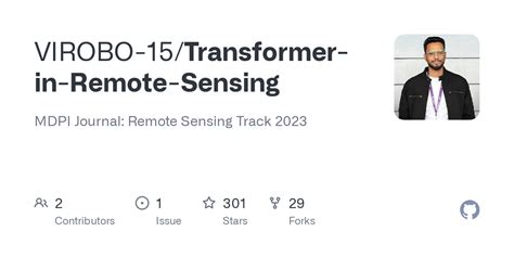 GitHub VIROBO Transformer In Remote Sensing MDPI Journal Remote Sensing Track