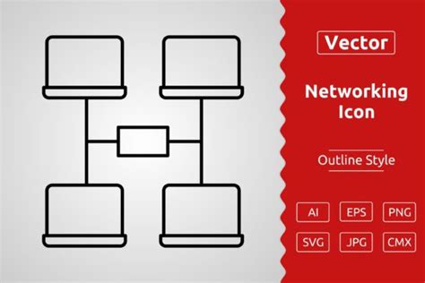 Vector Networking Outline Icon Graphic By Muhammad Atiq · Creative Fabrica