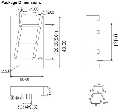 5 Inch Single Digit 7 Segment Led Display With Rohs From Expert