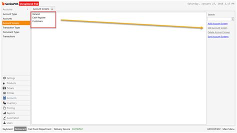2 3 4 a how to edit accounts screen sambapos knowledgebase