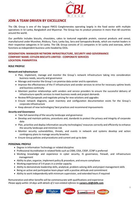 Kenesha Karunarathna On Linkedin Manager It Governance Security Cbl